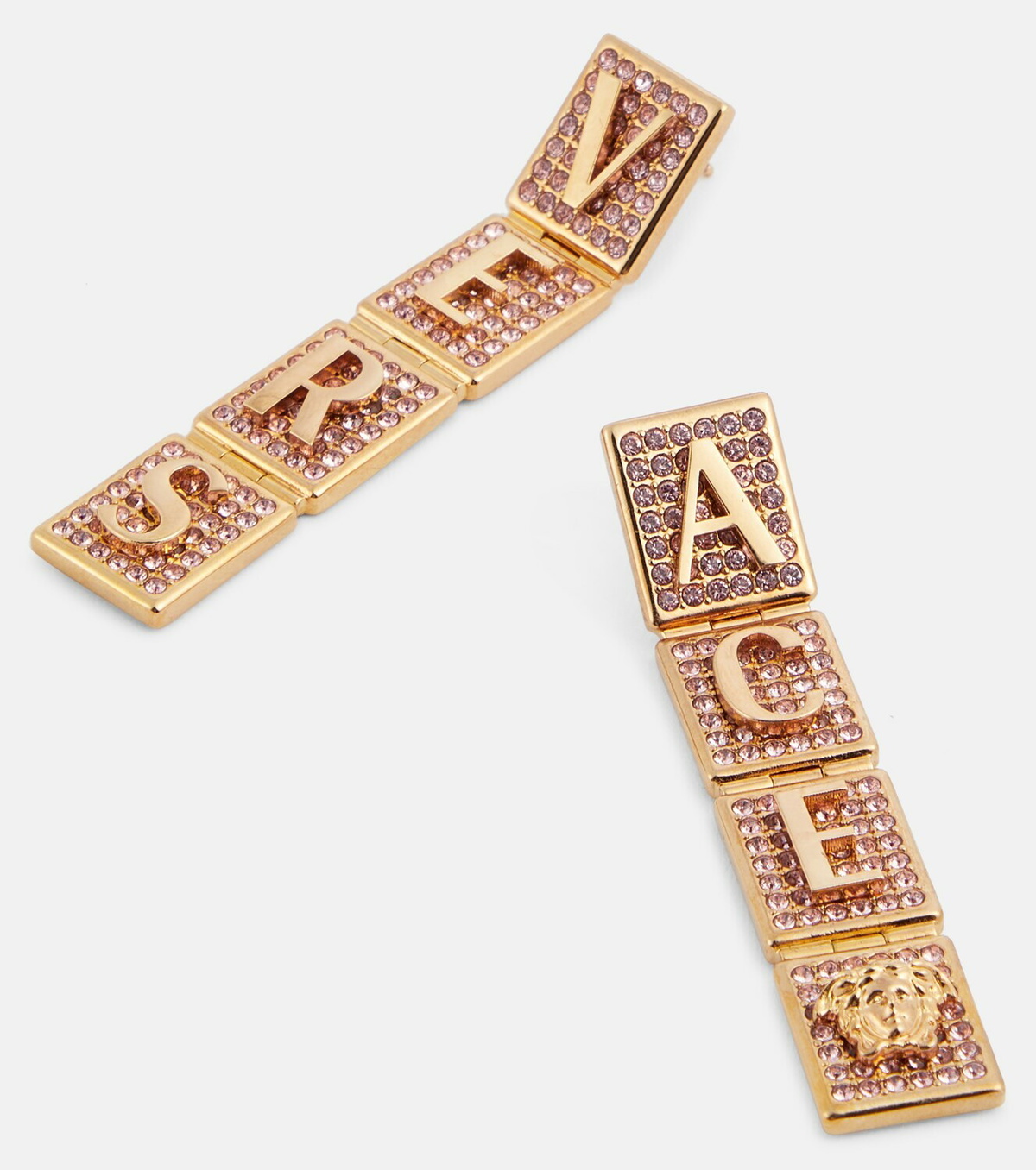 Versace Logo crystal-embellished earrings Versace