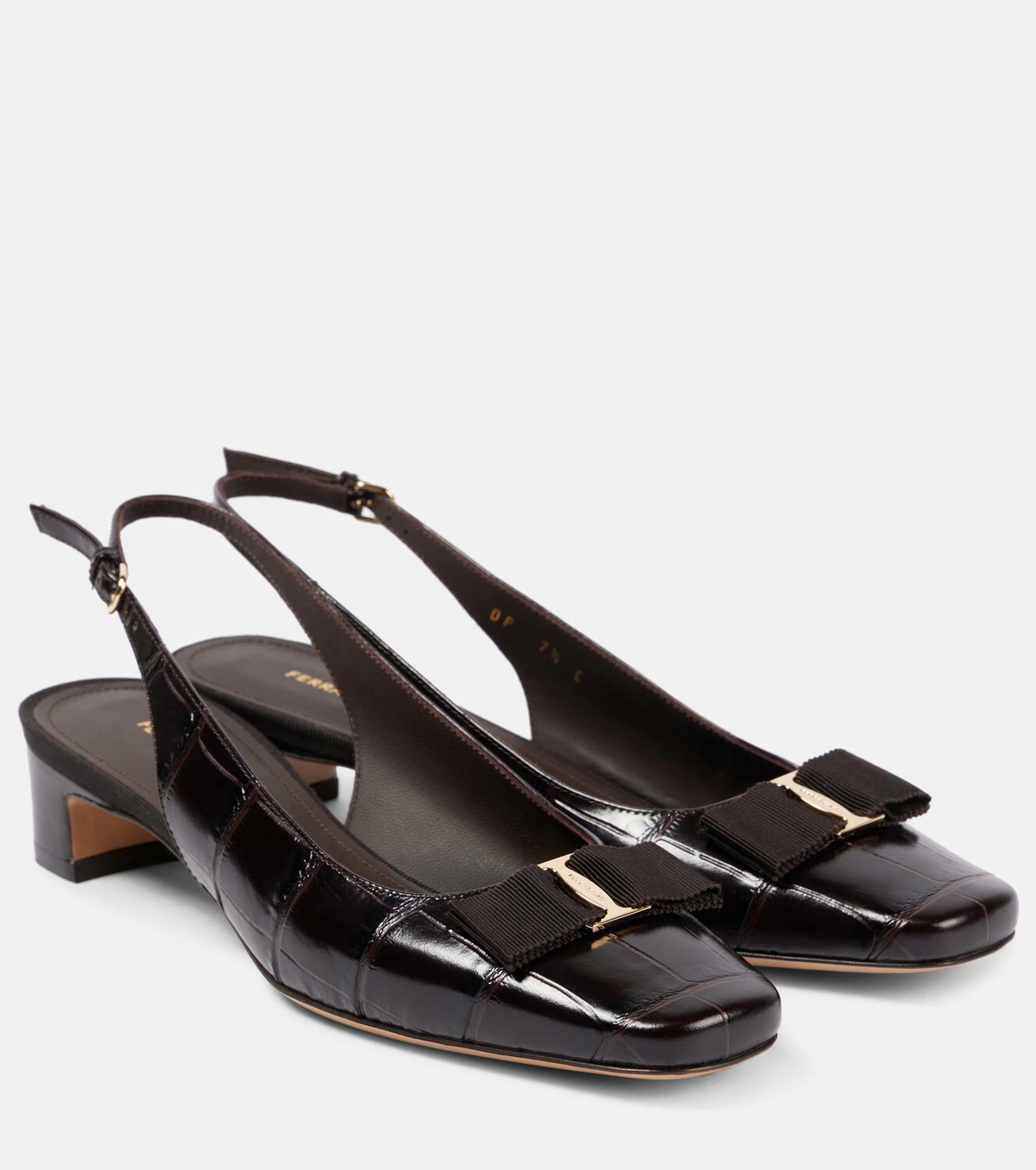 Ferragamo Rivada 30 croc-effect leather pumps Salvatore Ferragamo