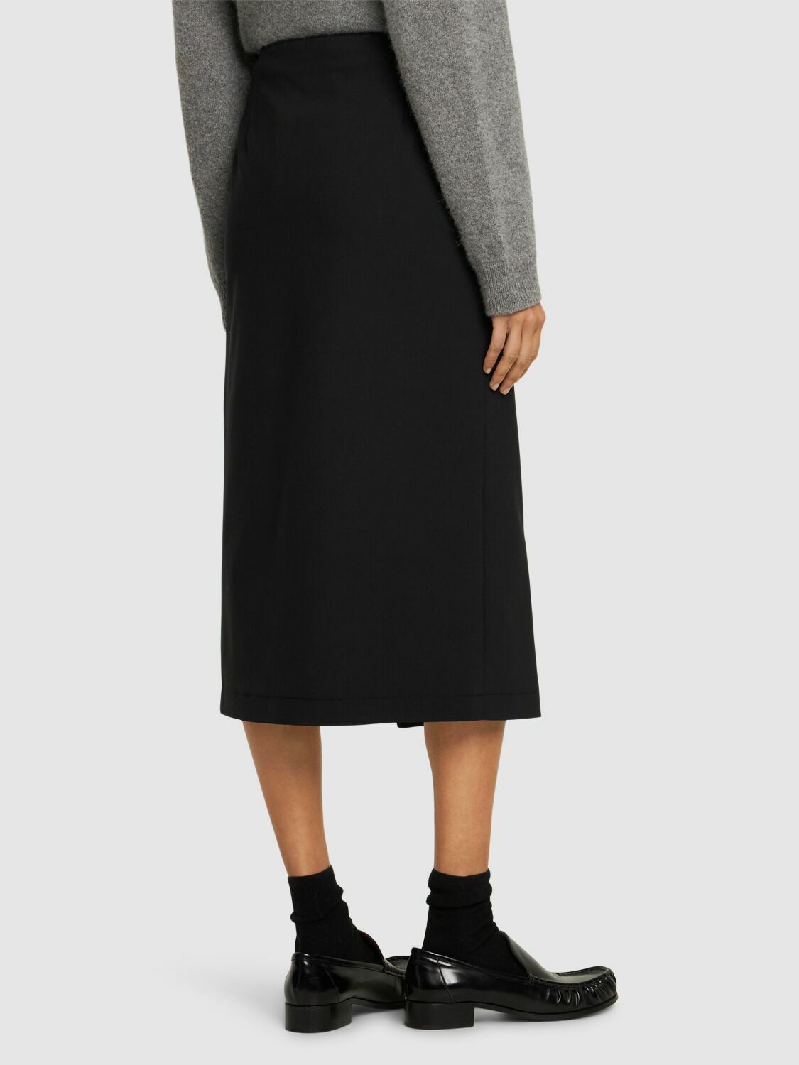 MSGM - Stretch Wool Wrap Midi Skirt MSGM