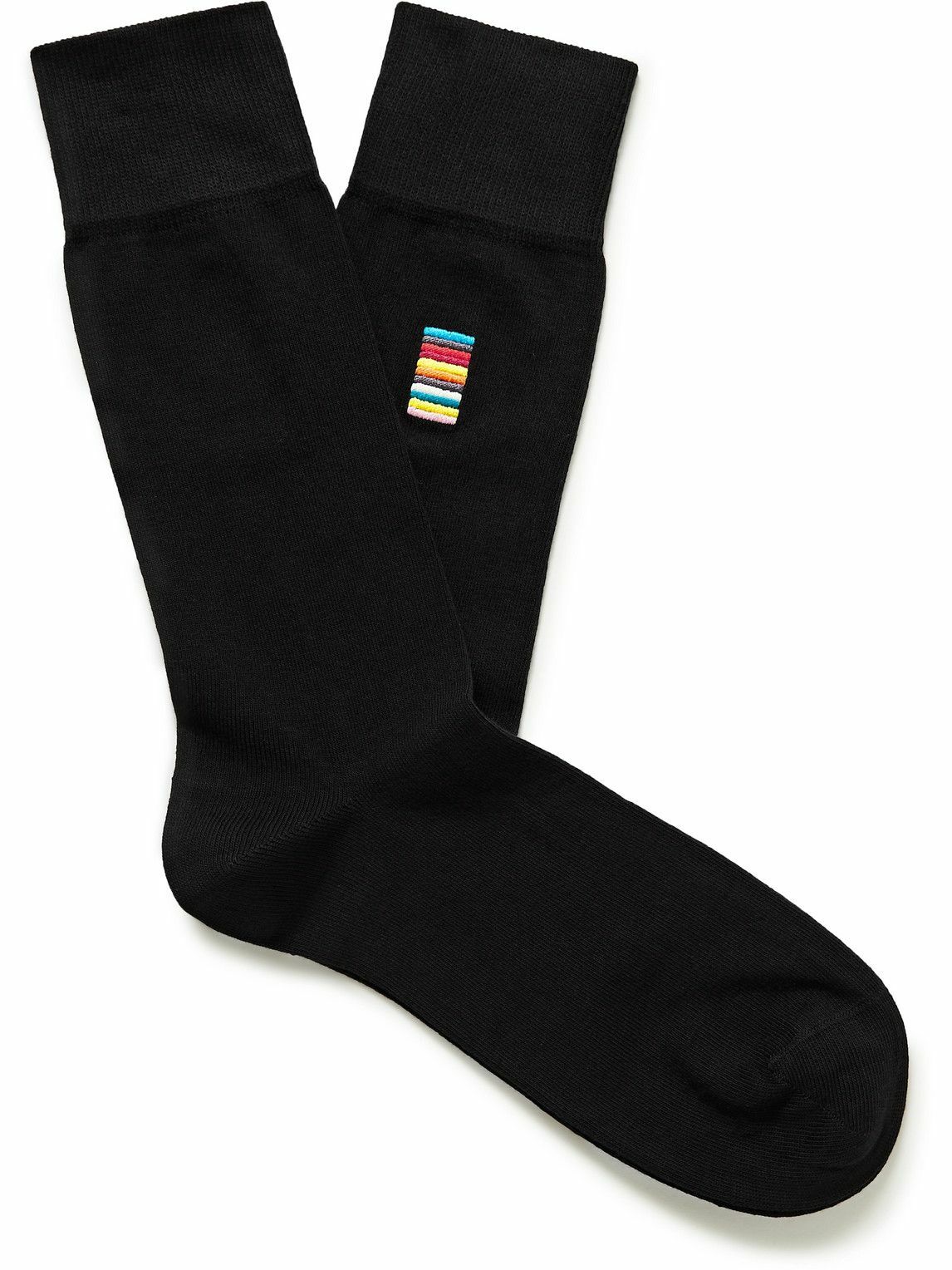 Paul Smith - Alfie Embroidered Cotton-Blend Socks Paul Smith