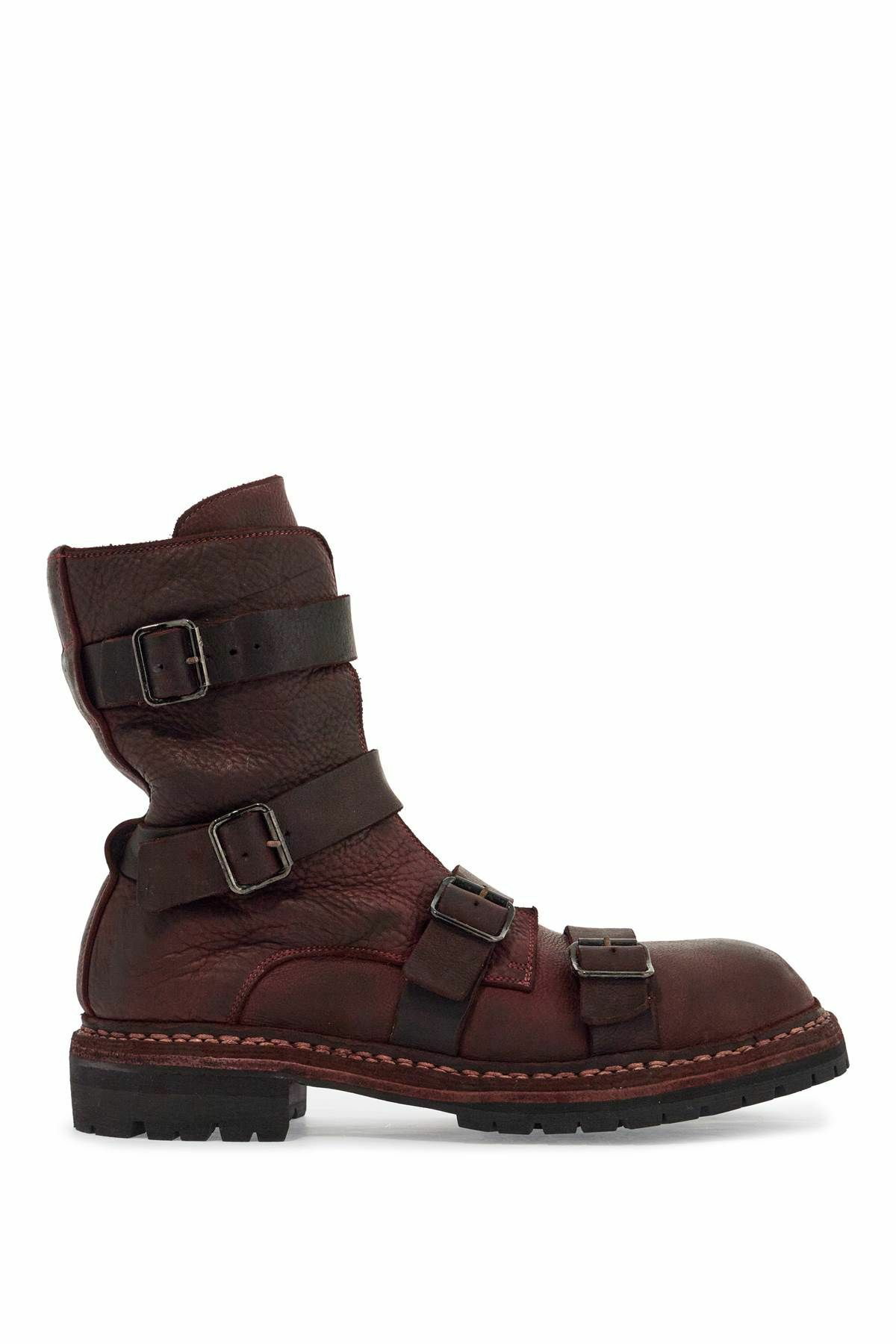 GUIDI dark red horse leather boots with adjustable straps Red Guidi