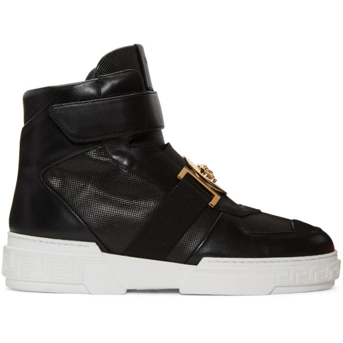 Versace Black Medusa High-Top Sneakers Versace