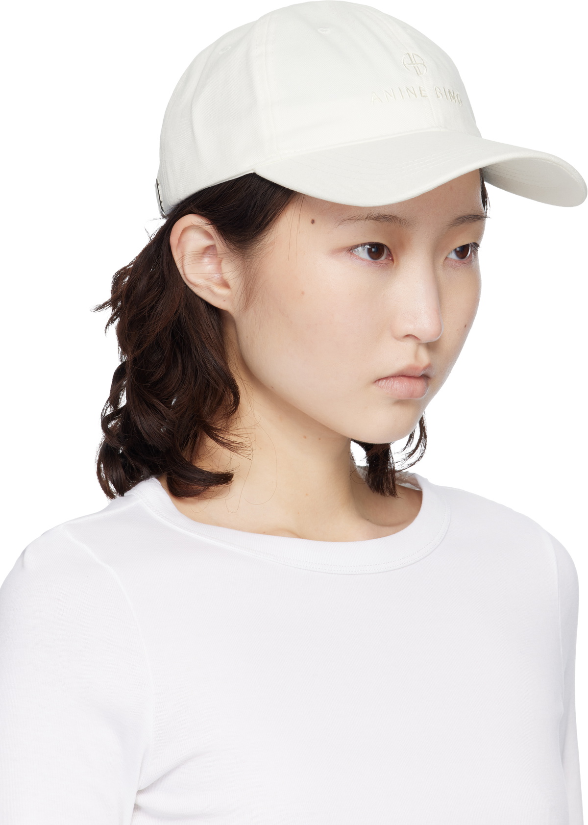 ANINE BING Off-White Jeremy Baseball Cap ANINE BING