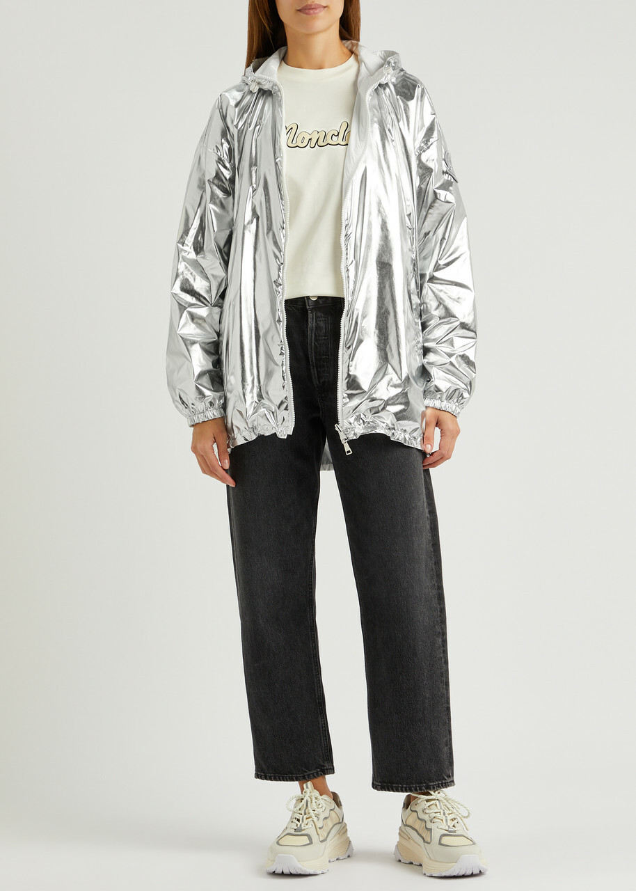 Moncler Jubba Hooded Shell Jacket Silver Moncler