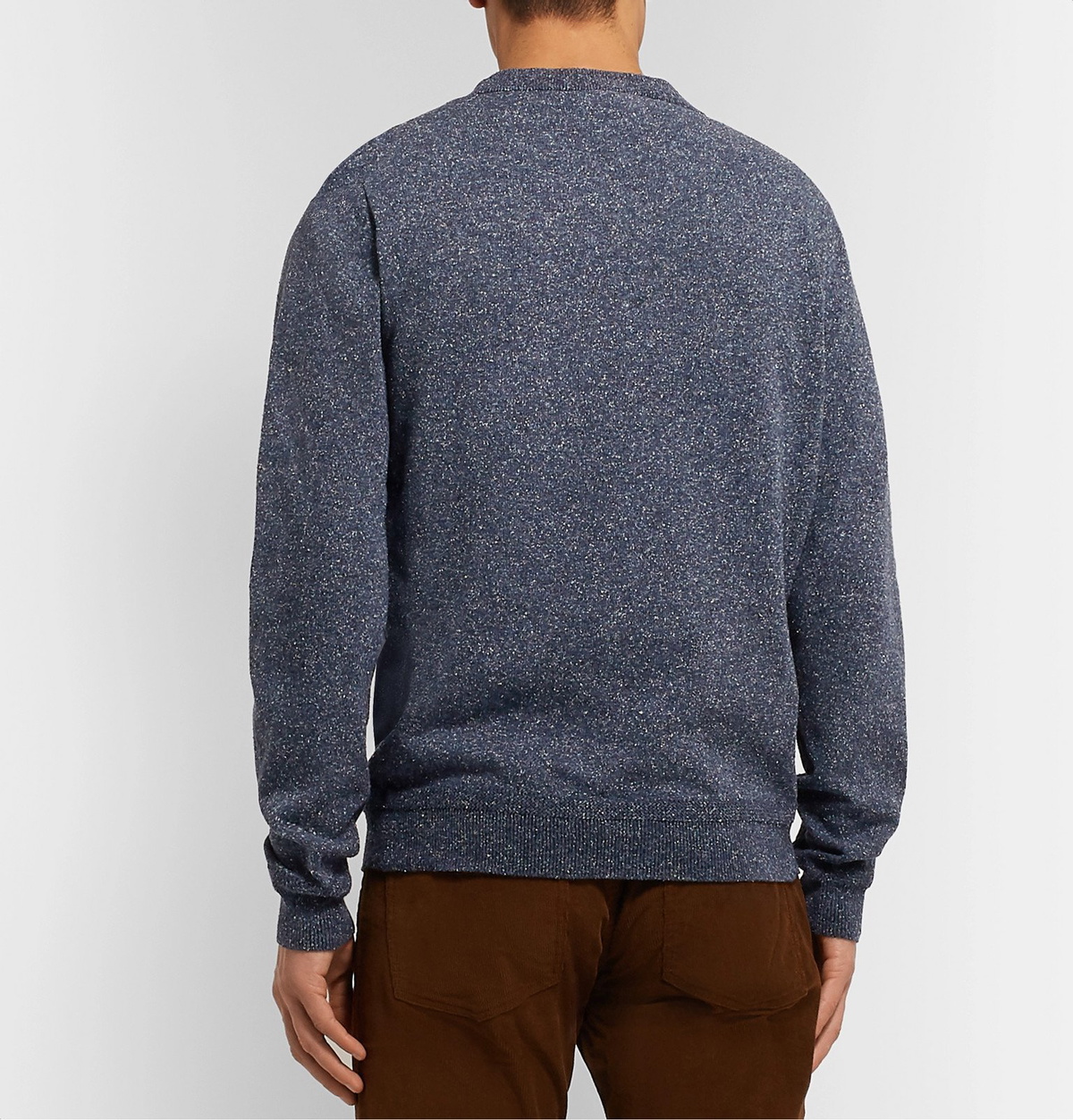 J.Crew - Wallace & Barnes Mélange Silk and Cotton-Blend Henley Sweater - Blue J.Crew