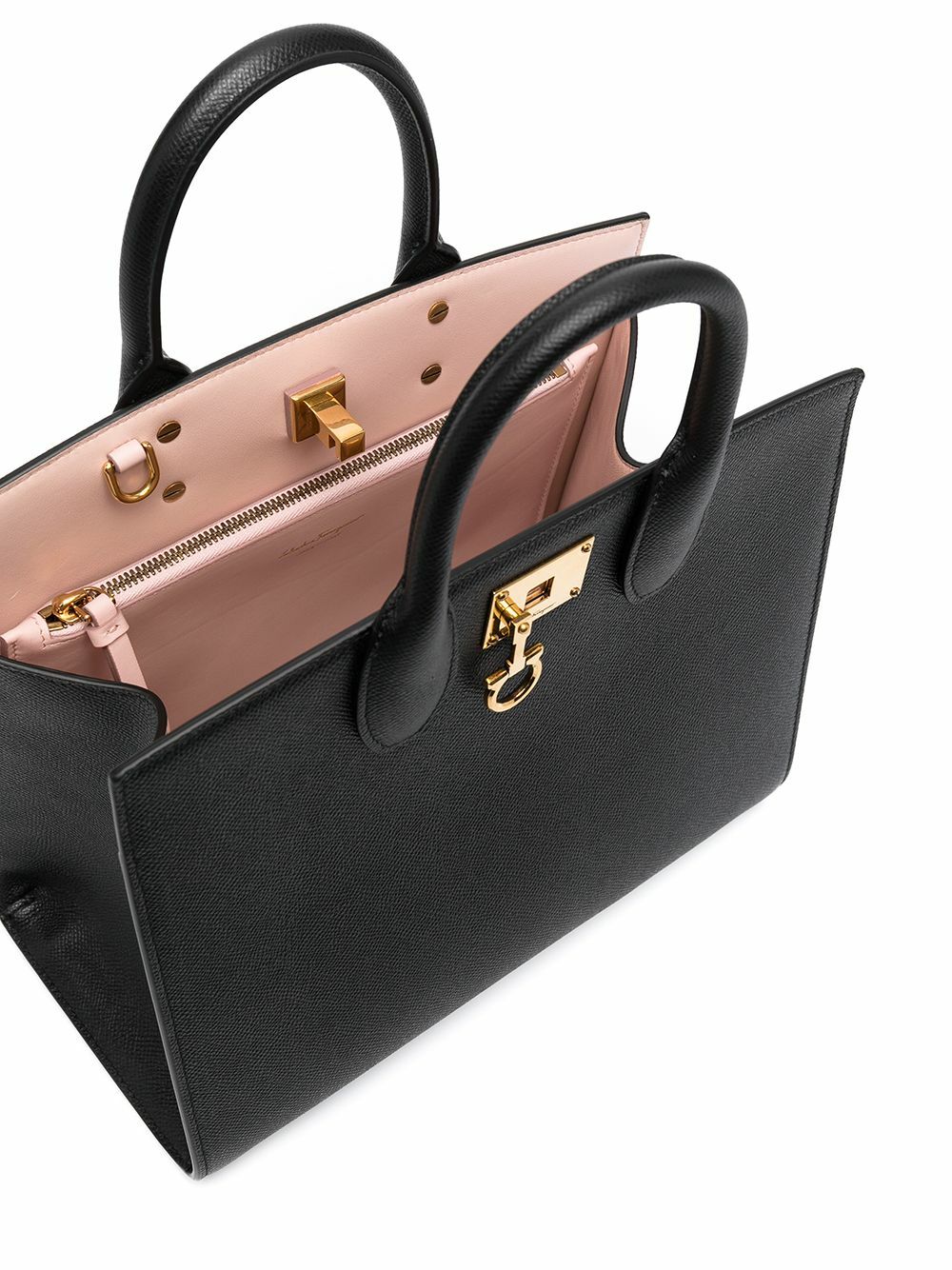FERRAGAMO - Studio Box Leather Top Handle Bag Salvatore Ferragamo