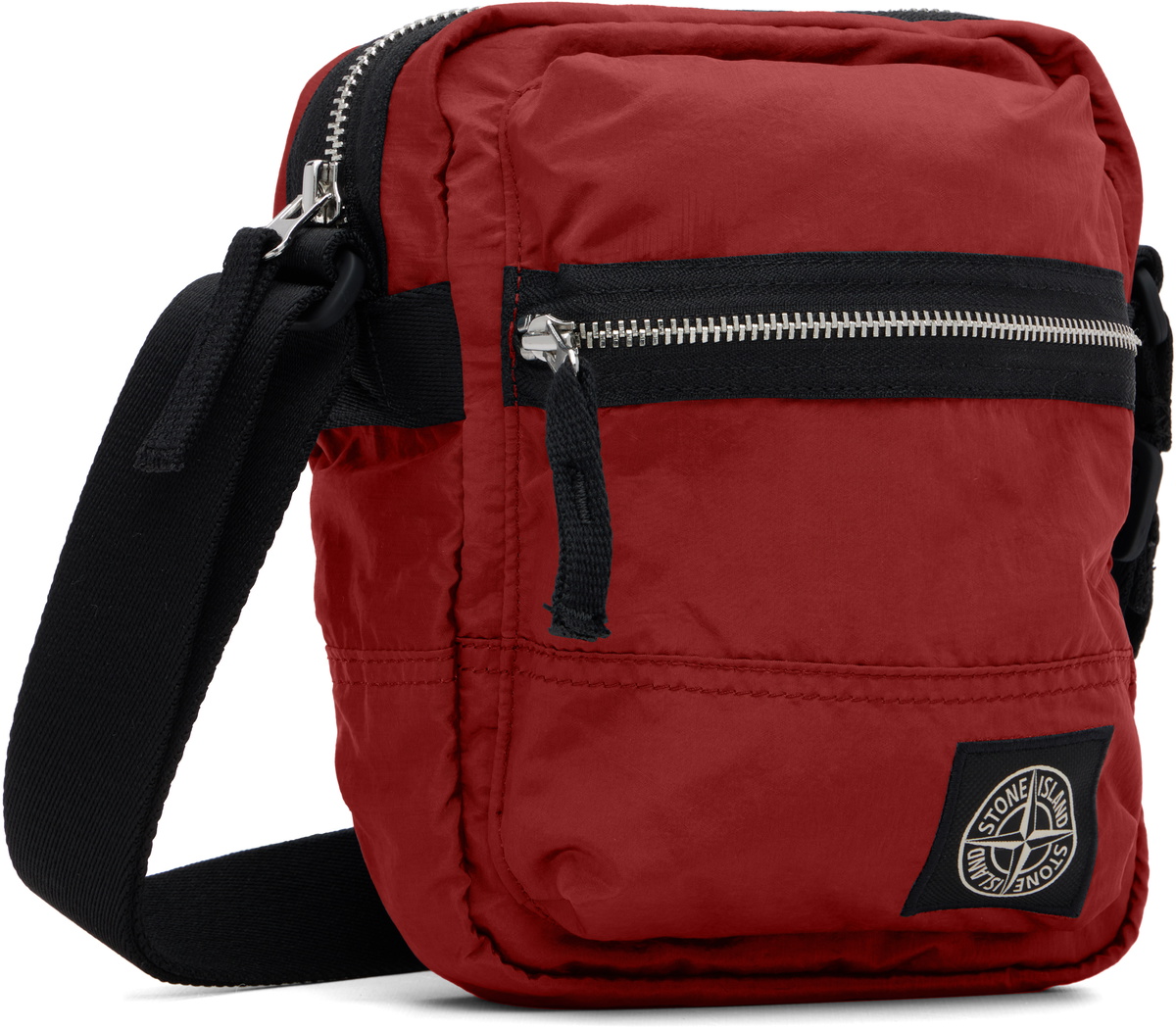 Stone Island Red 9200015 Coated Nylon Metal ECONYL Pouch Stone Island