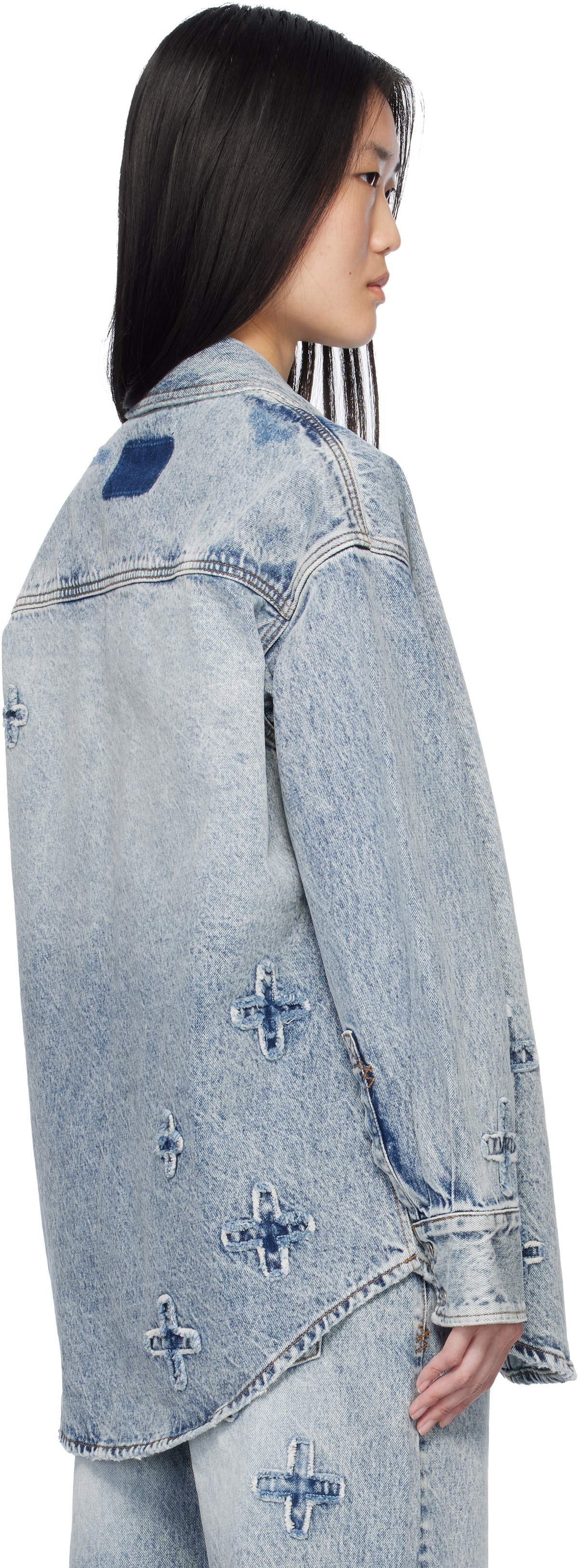 Ksubi Blue Oversized Klassic Kraftwerk Denim Shirt Ksubi