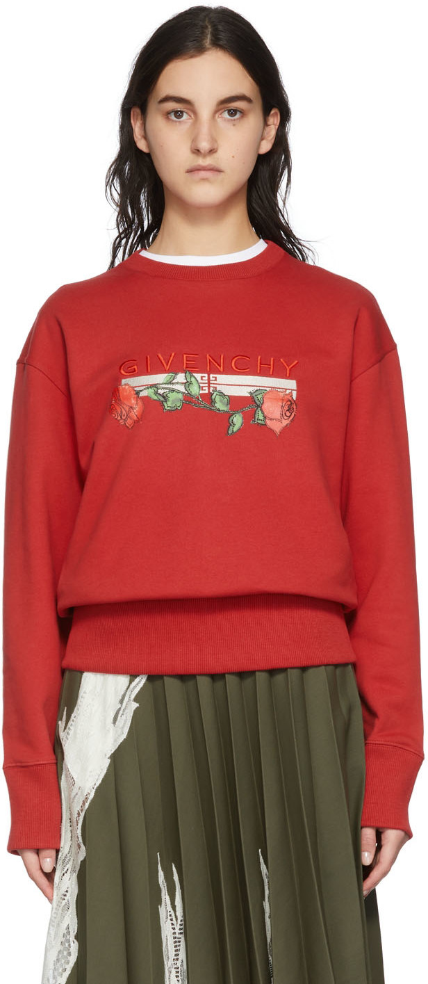 Givenchy Red Roses Embroidery Sweatshirt Givenchy