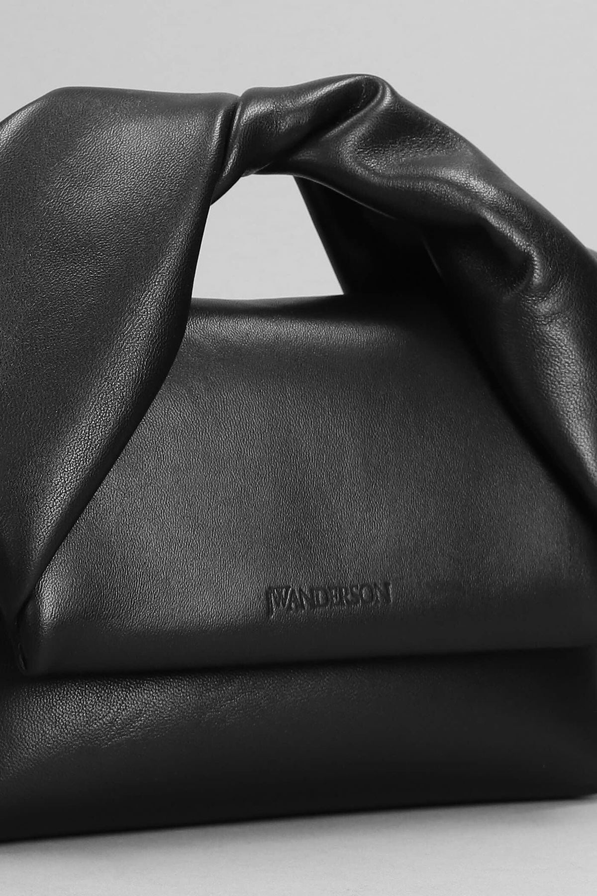 J.W. Anderson Twisted Shoulder Bag In Black Leather JW Anderson