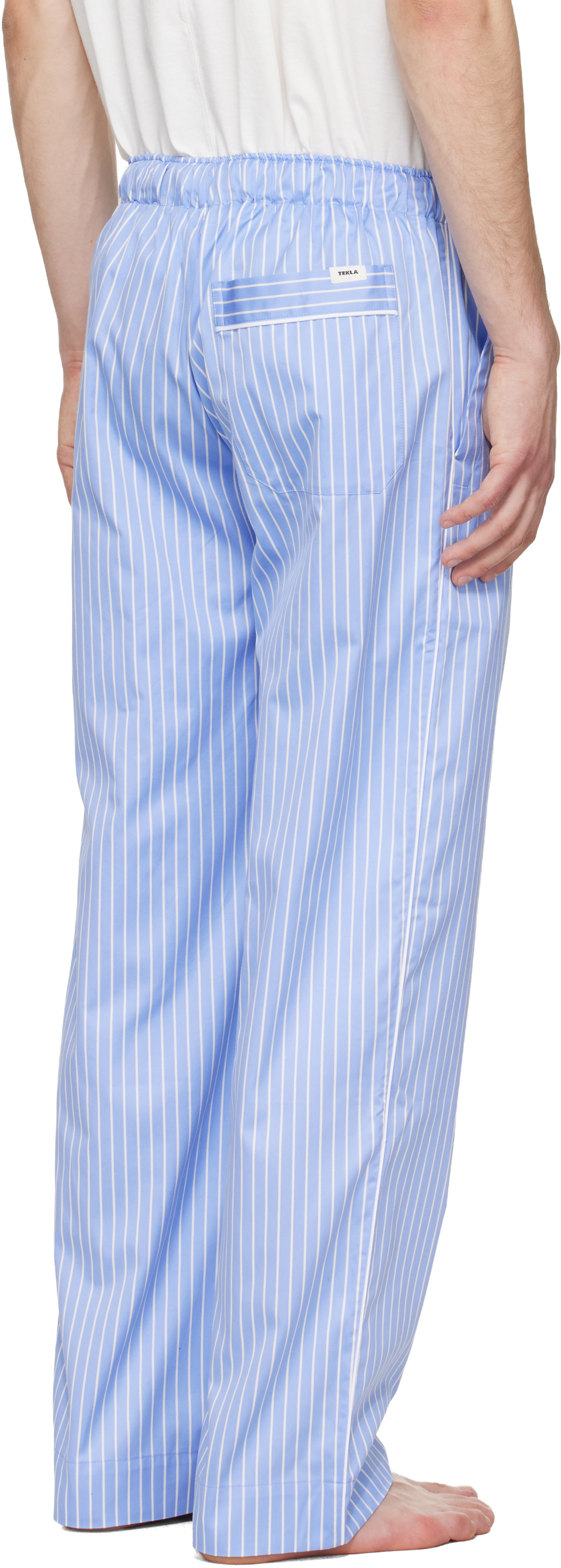 Tekla Blue Sateen Pyjama Pants Tekla Fabrics