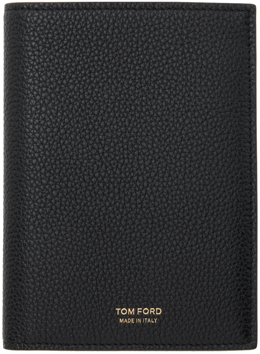 TOM FORD Black Soft Grain Leather Passport Holder TOM FORD