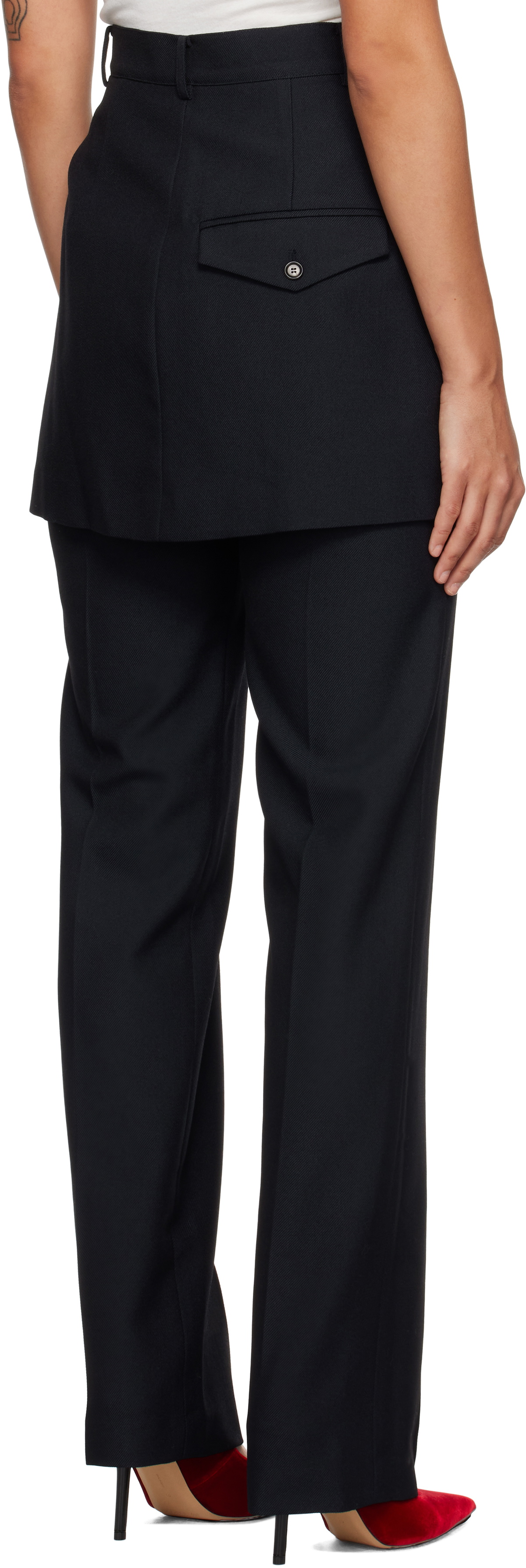 Pushbutton Navy Shorts Layered Trousers Pushbutton