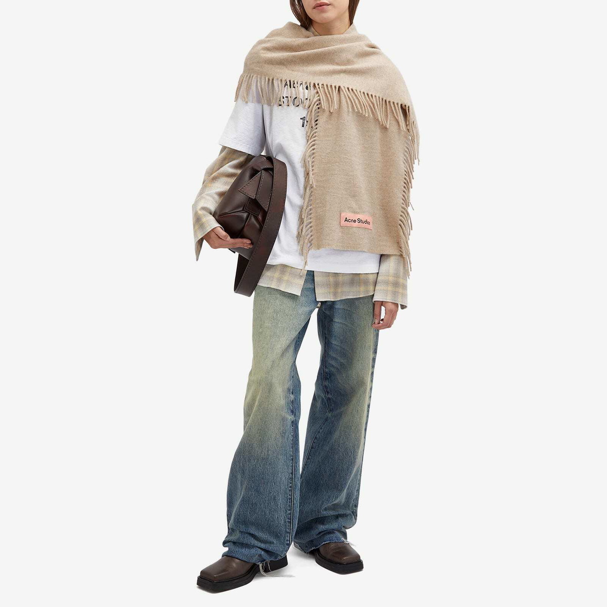 Acne Studios Canada Cancan Scarf in Oatmeal Melange Acne Studios