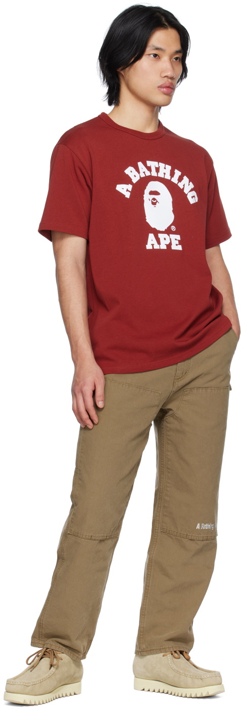 BAPE Red College T-Shirt A Bathing Ape