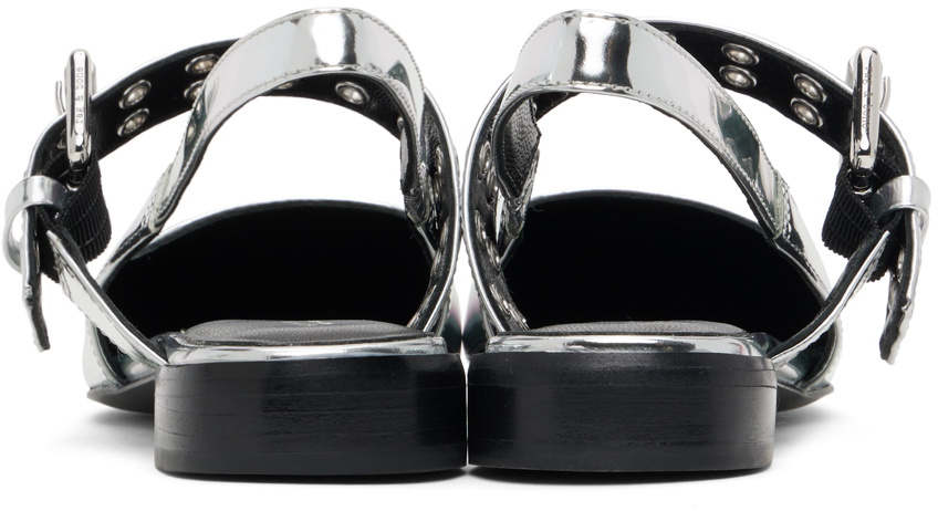 rag & bone Silver Astra Slingback Slippers Rag and Bone