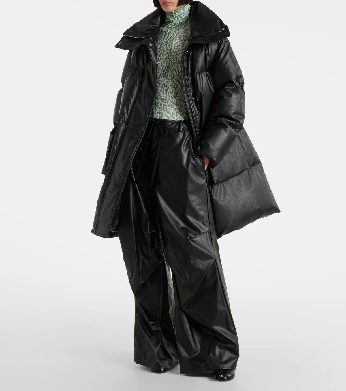 MM6 Maison Margiela Faux leather wide-leg pants MM6 Maison Margiela