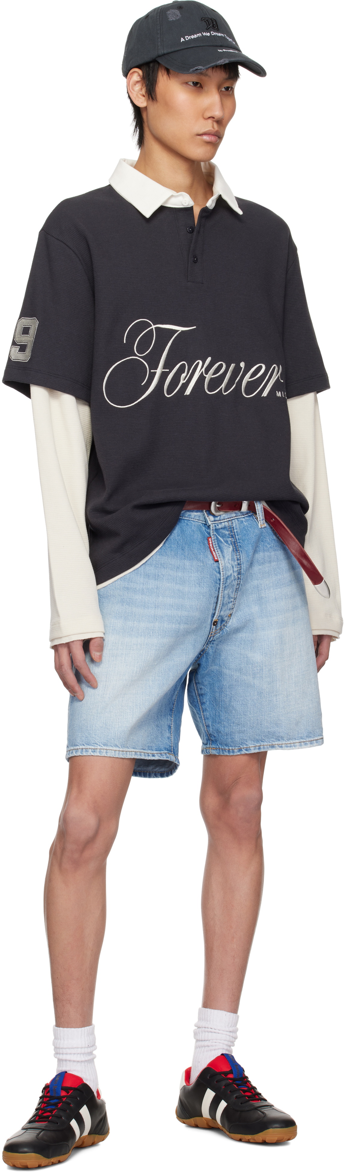 MISBHV Gray & Off-White Forever Double Layered Polo MISBHV