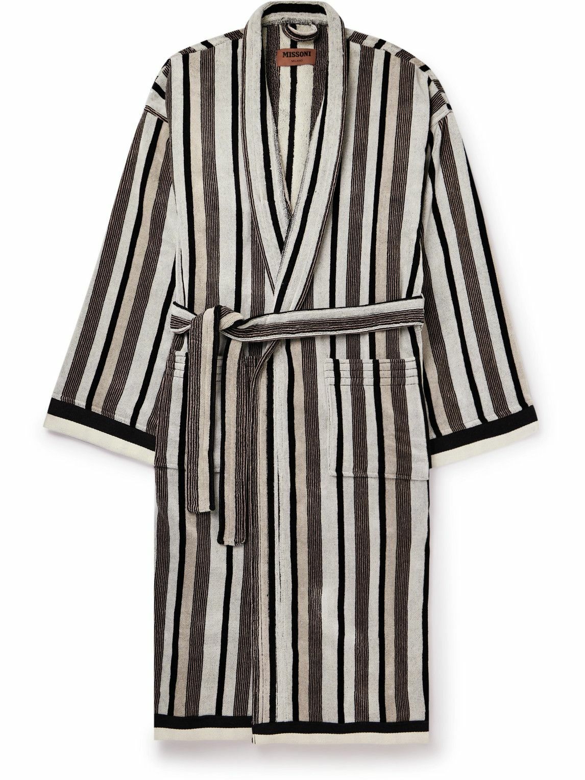 Missoni Home - Craig Striped Cotton-Terry Jacquard Robe - Black Missoni ...
