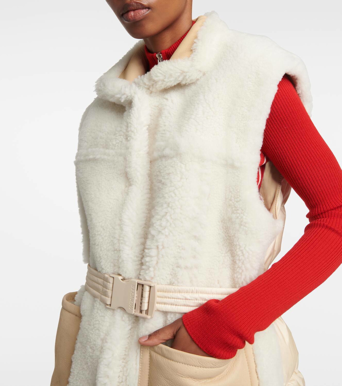 Moncler Charente shearling-trimmed down jacket Moncler