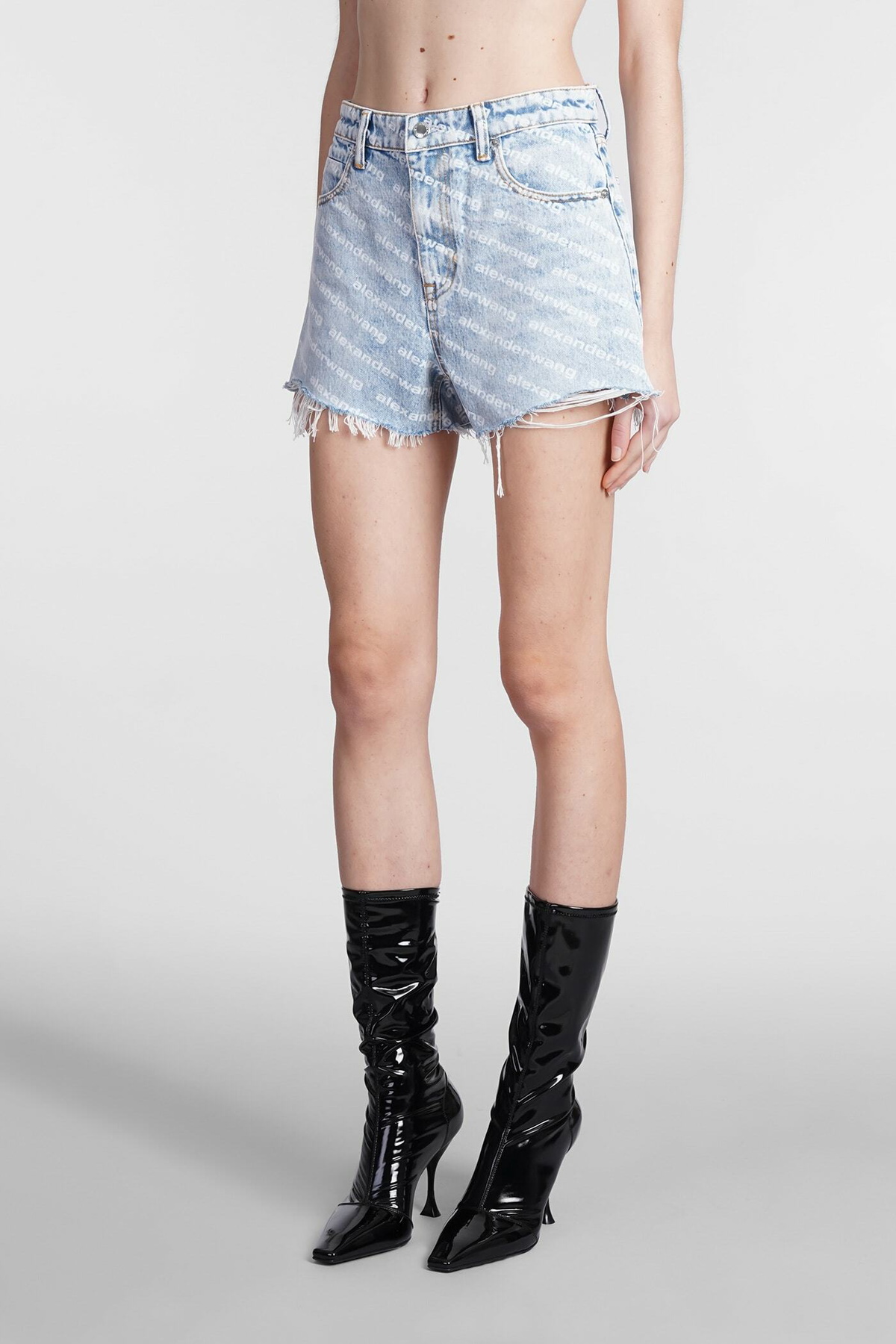 Alexander Wang Shorts With All Over Logo Alexander Wang