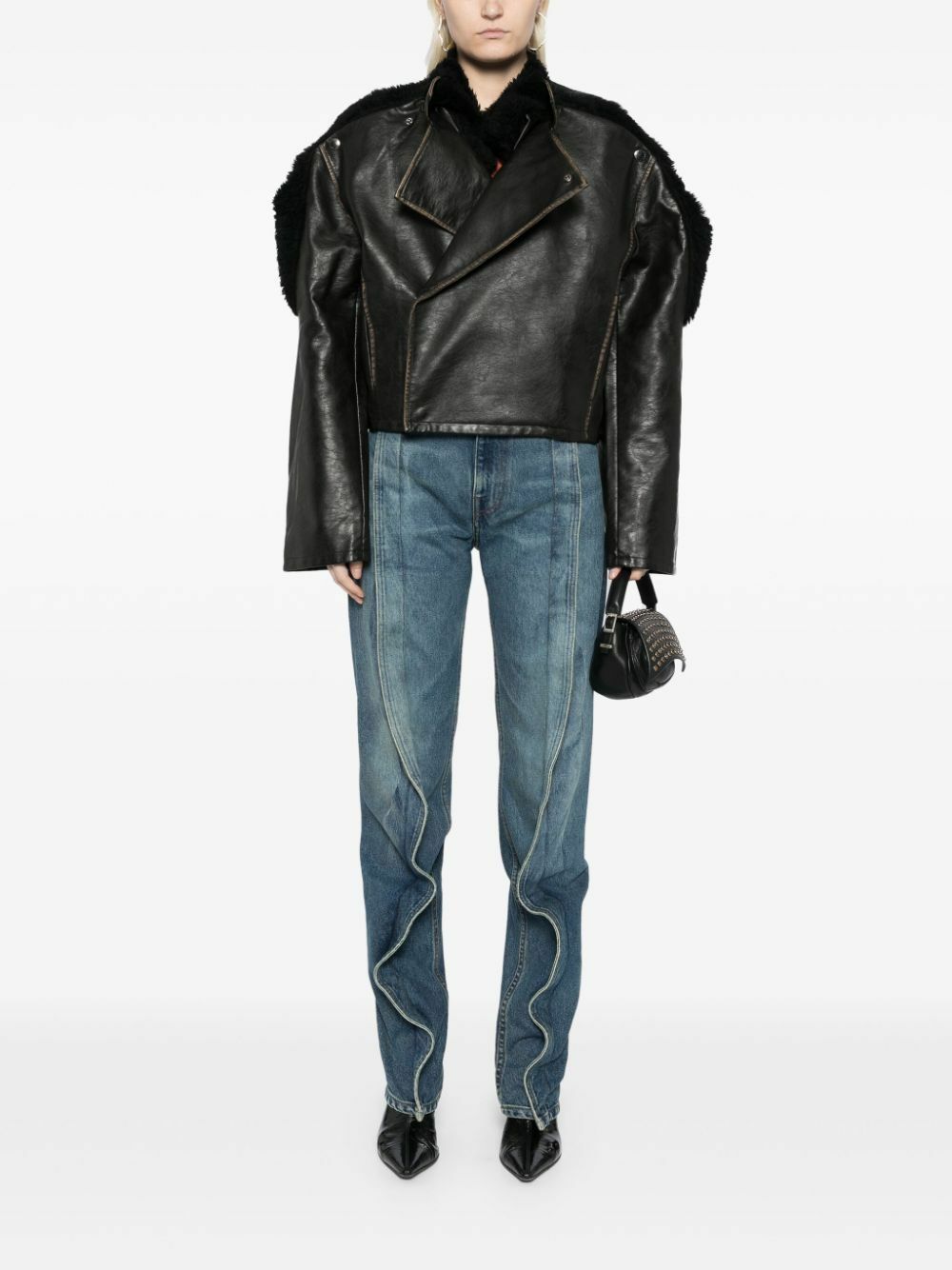 Y/Project Cropped Biker Jacket Y/Project