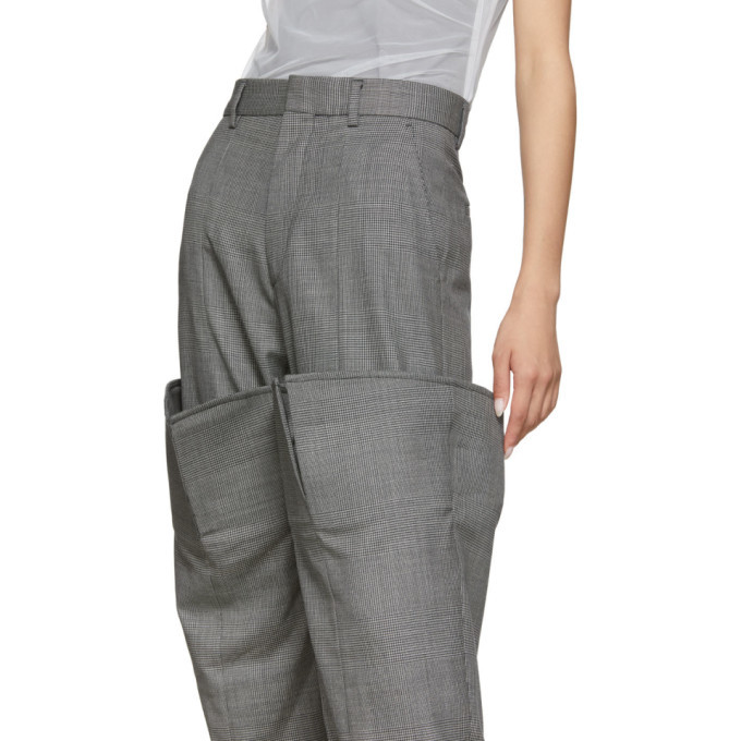 Y/Project Grey Check Double Leg Trousers Y/Project