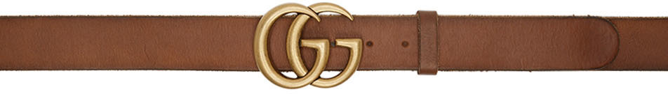 Gucci Brown Leather Double G Belt Gucci