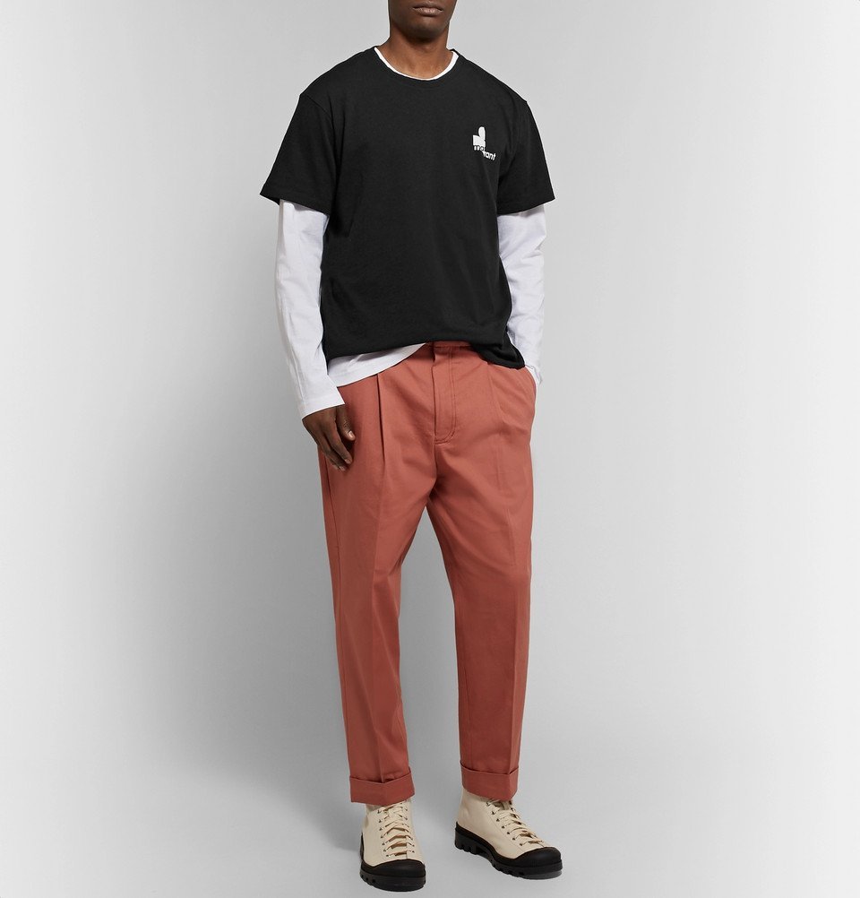 Isabel Marant - Zaffer Logo-Print Cotton-Jersey T-Shirt - Men - Black ...