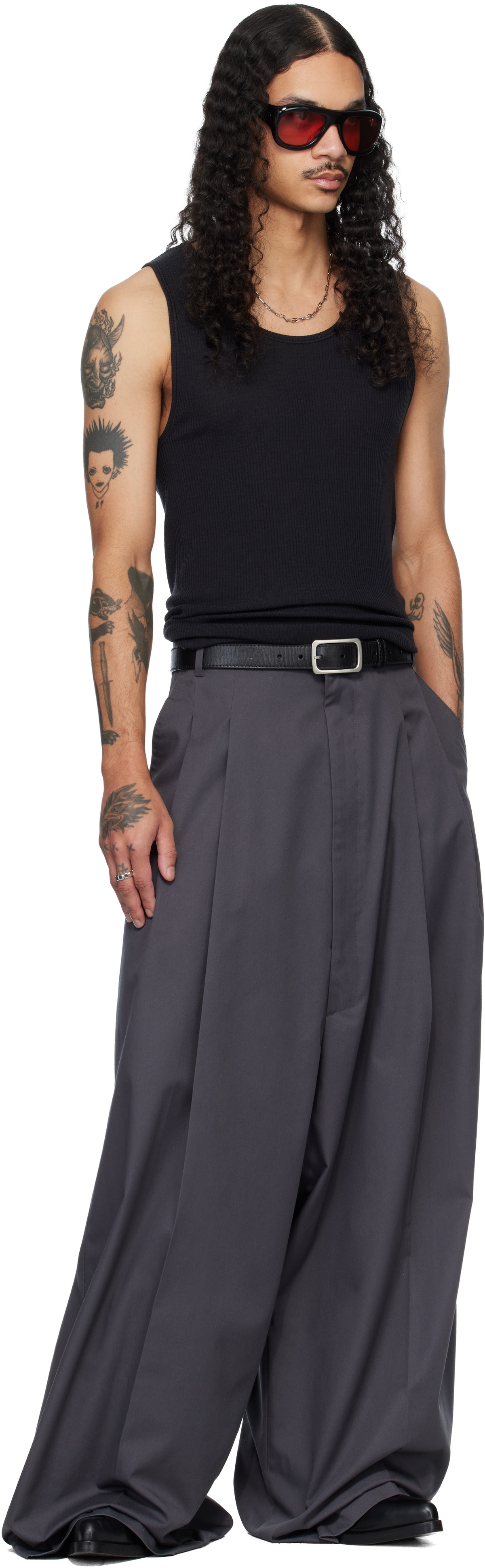LU'U DAN Gray Lowline Trousers LU'U DAN