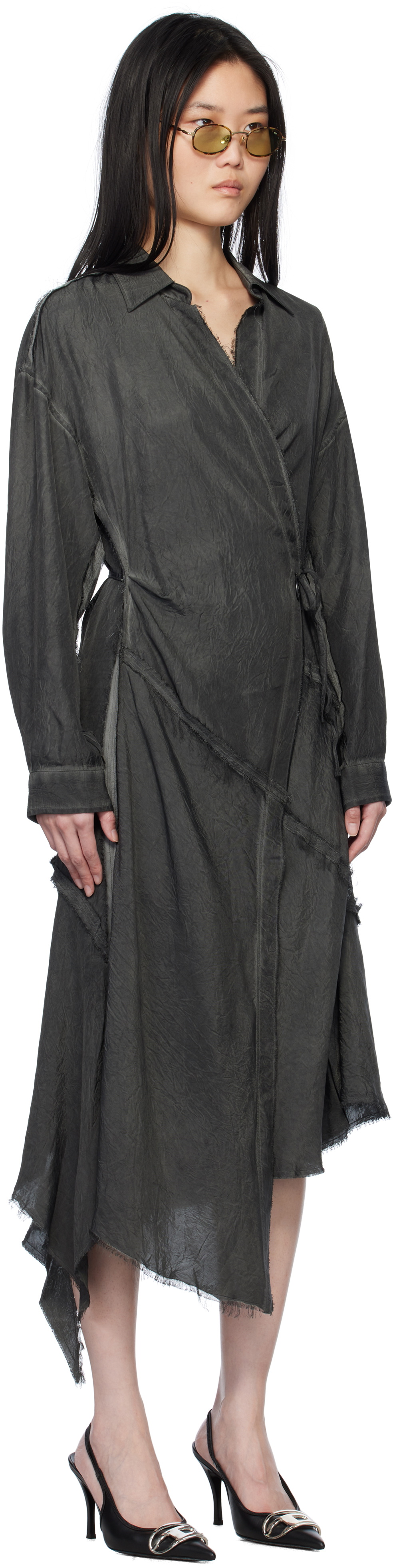 Diesel Gray D-Raven-Q1 Midi Dress Diesel