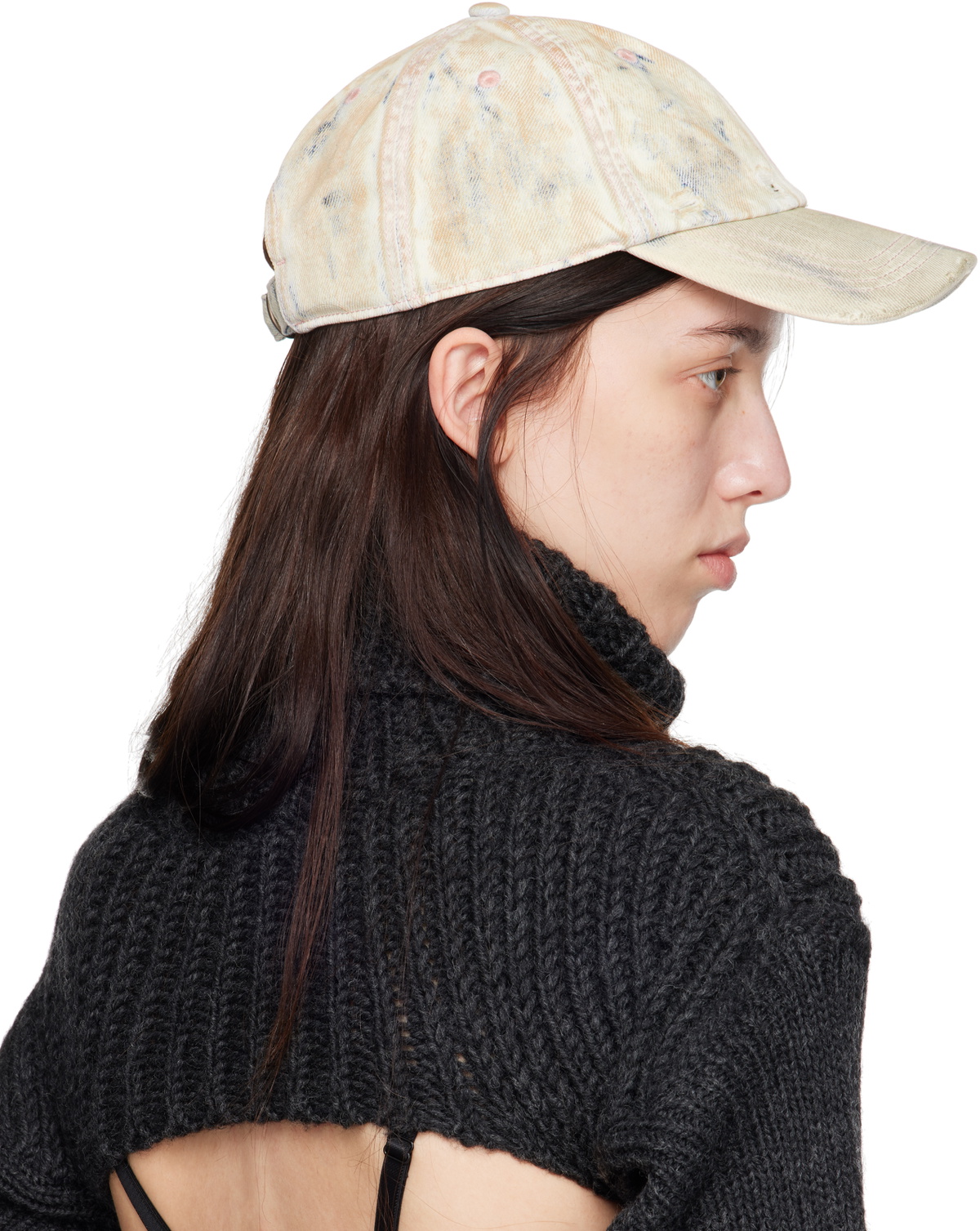 Acne Studios Blue Coated Denim Cap Acne Studios