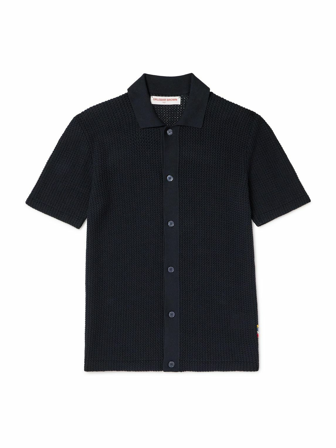 Orlebar Brown - Tiernan Open-Knit Wool and Cotton-Blend Shirt - Blue ...