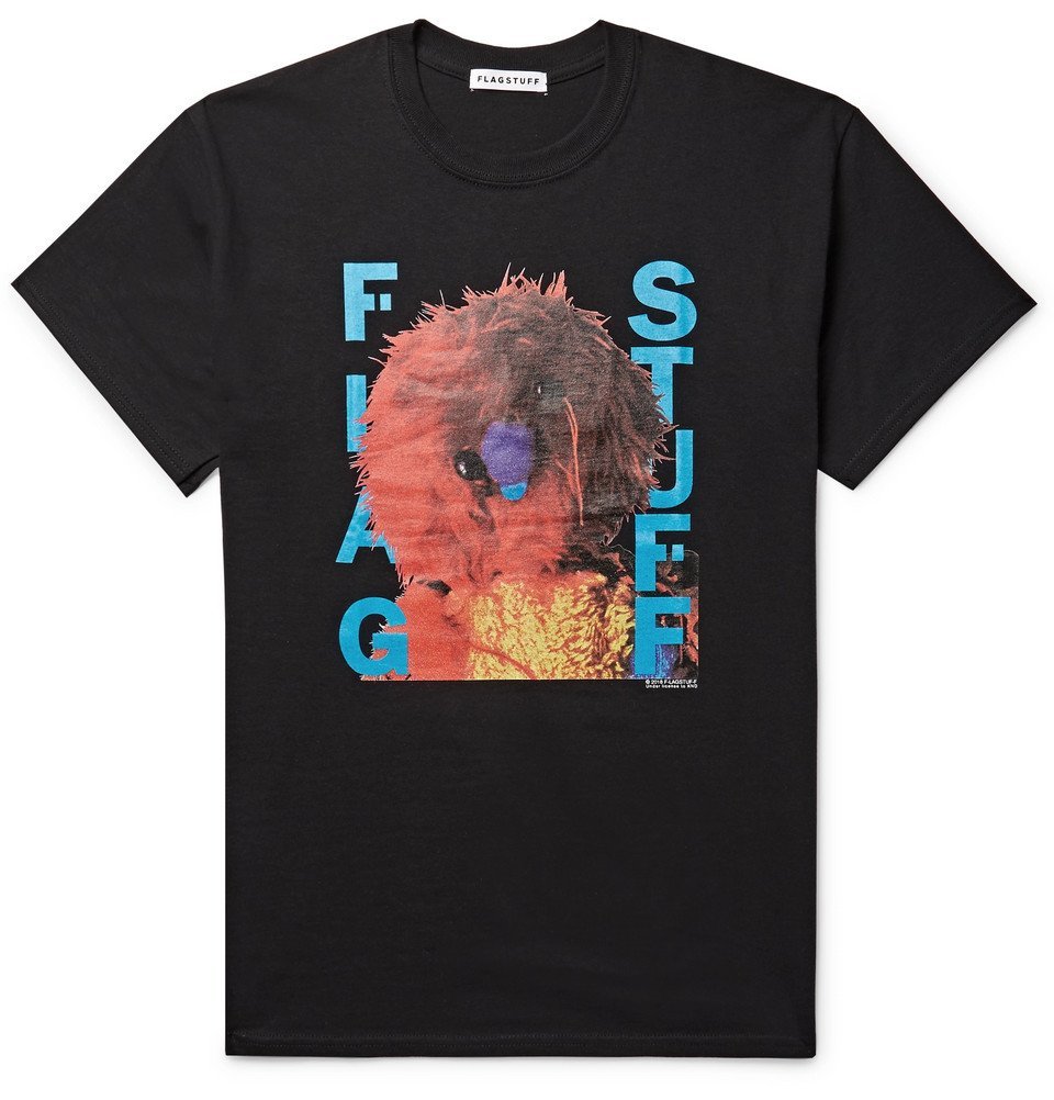 Flagstuff - Printed Cotton-Jersey T-Shirt - Men - Black Flagstuff