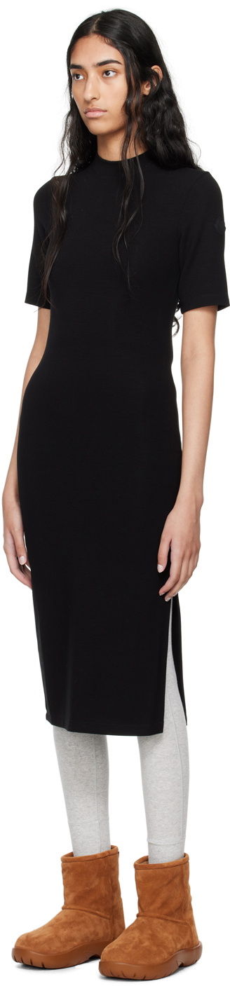 Moncler Black Viscose Midi Dress Moncler