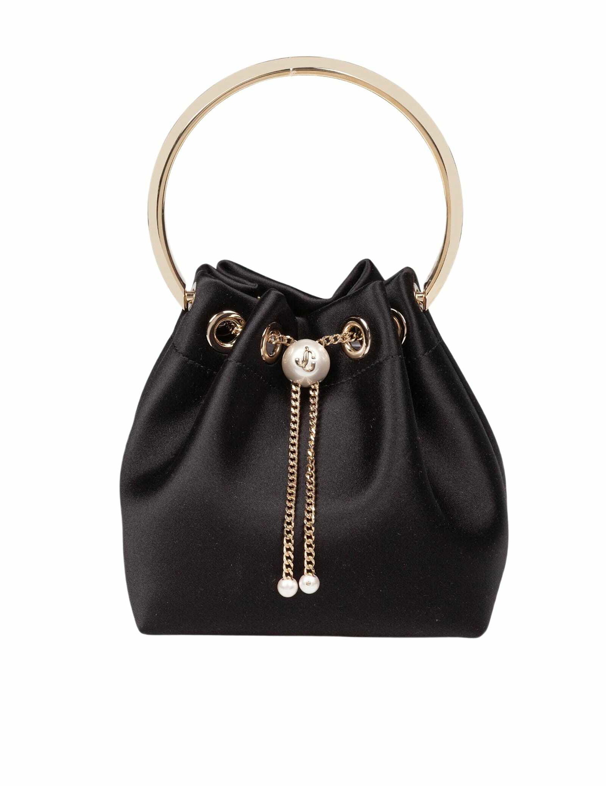 Jimmy Choo Bon Bon Hbh In Satin Color Black Jimmy Choo