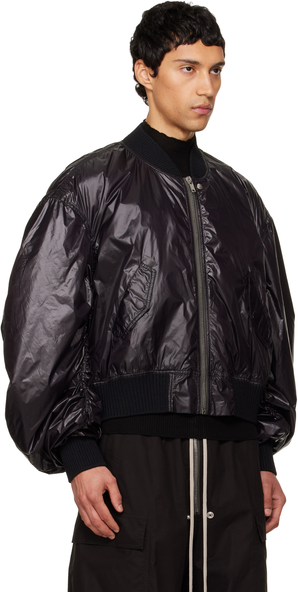 Rick Owens Black Temple Secchia Flight Bomber Jacket Rick Owens