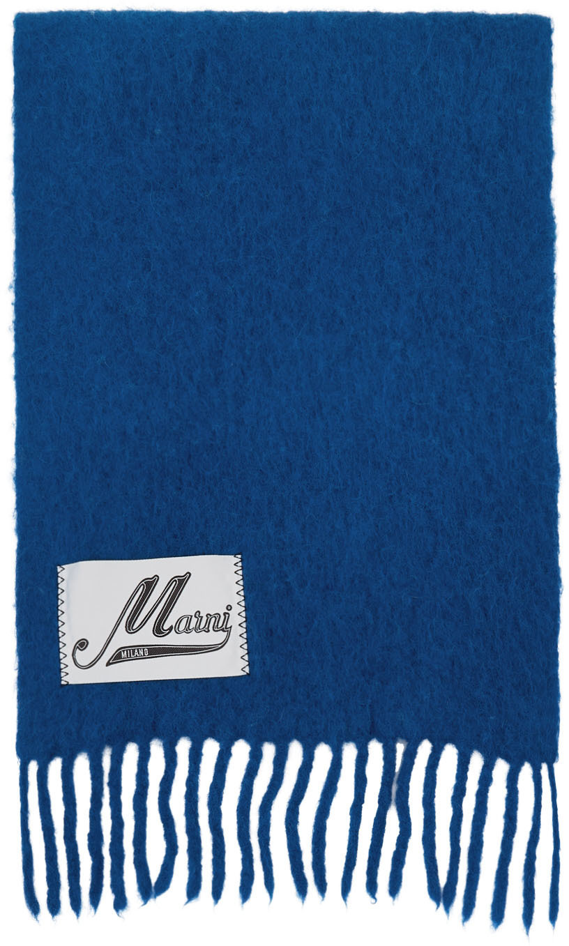 Marni Blue Alpaca Gradient Scarf Marni