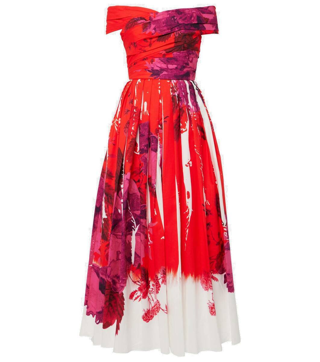 Erdem Off-shoulder cotton faille maxi dress Erdem