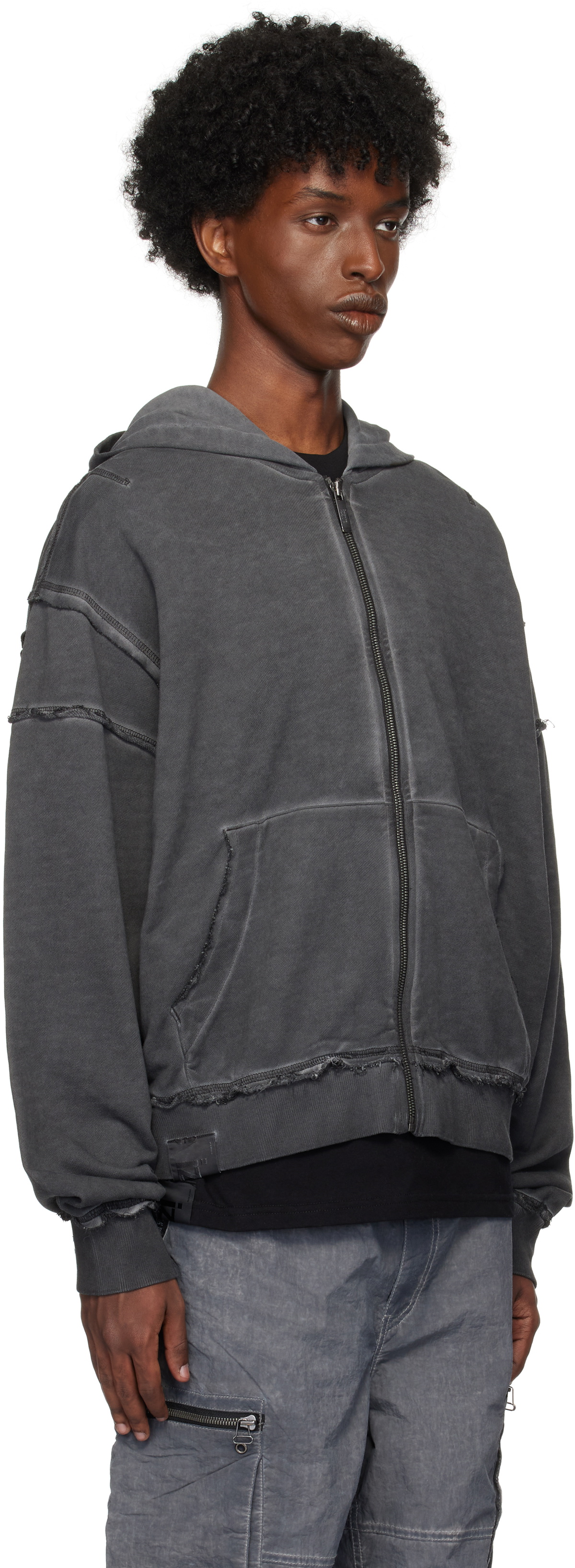 Izzue Gray Zip-Up Hoodie Izzue