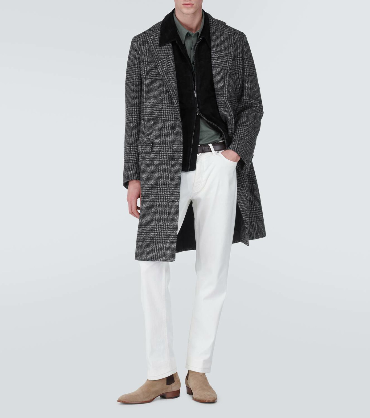 Brioni Houndstooth wool overcoat Brioni