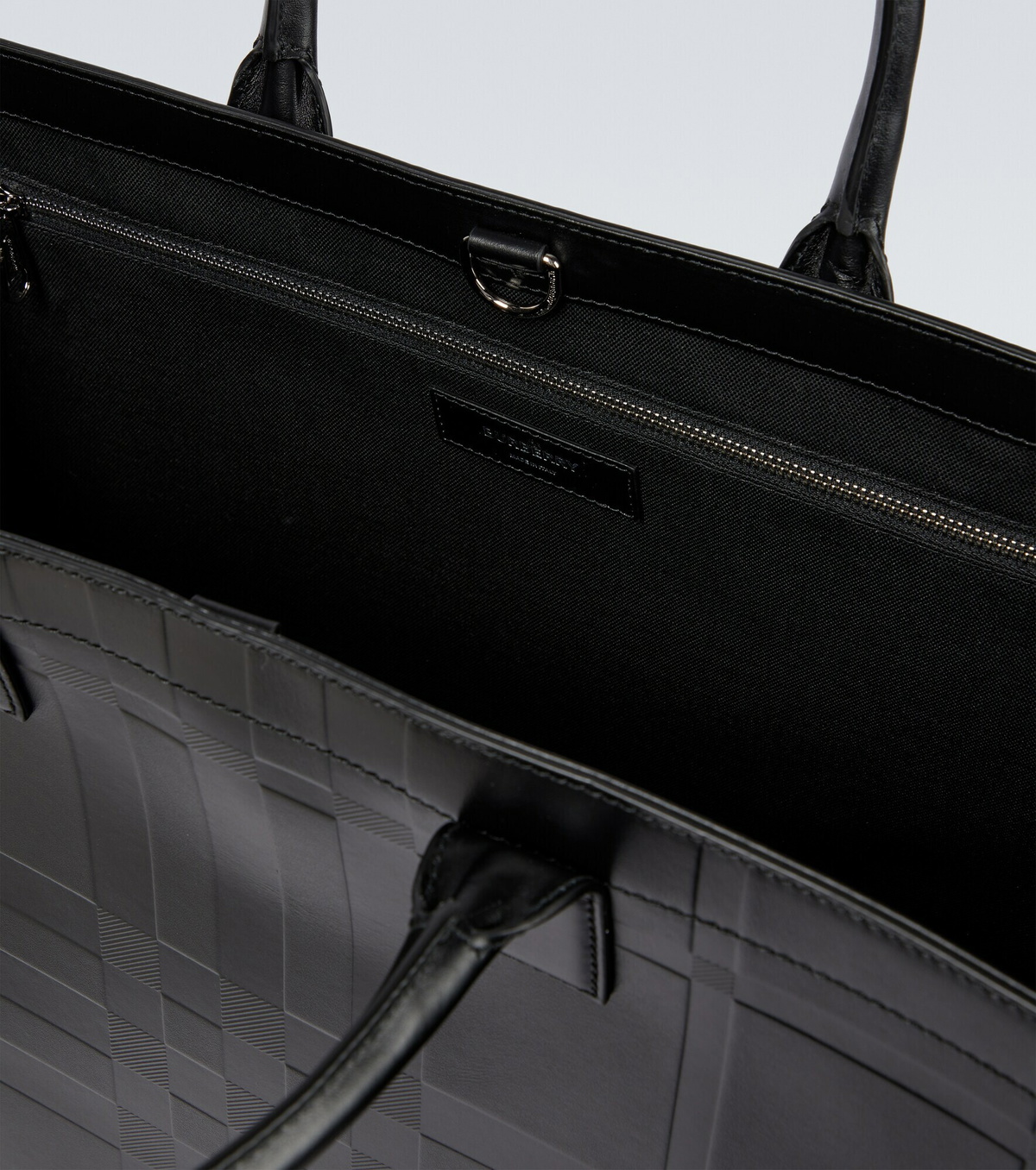 Burberry - Leather checked tote bag Burberry