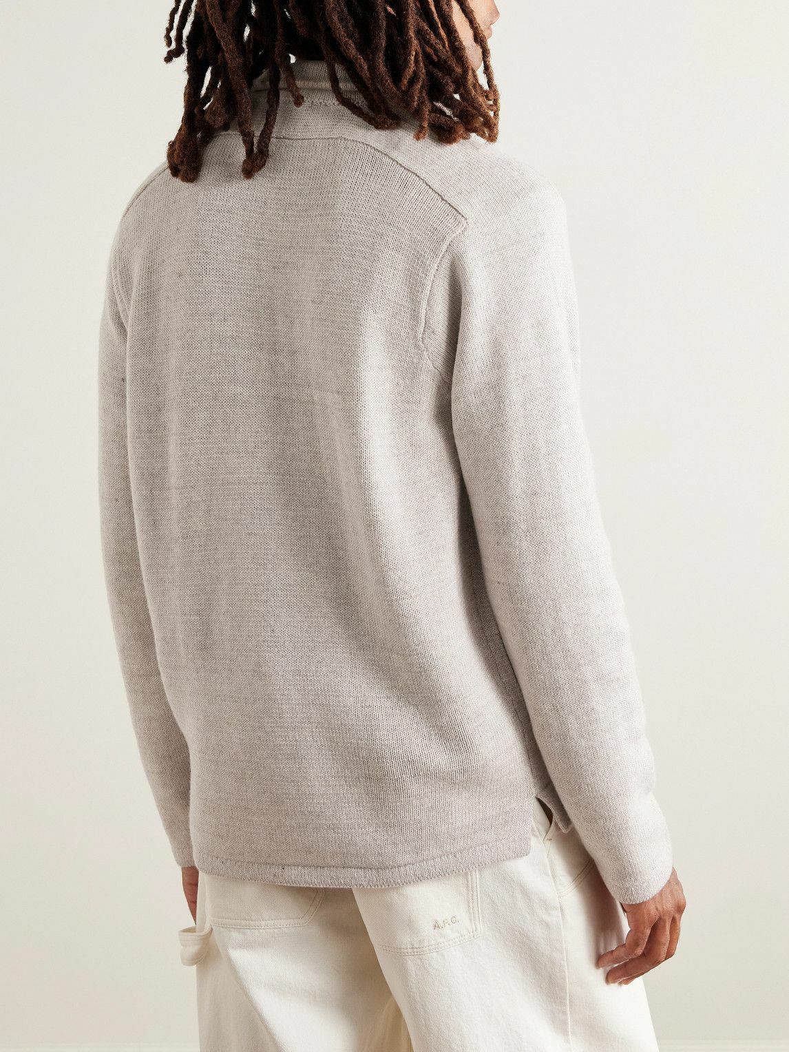 Inis Meáin - Wool and Linen-Blend Polo Shirt - Neutrals Inis Meáin