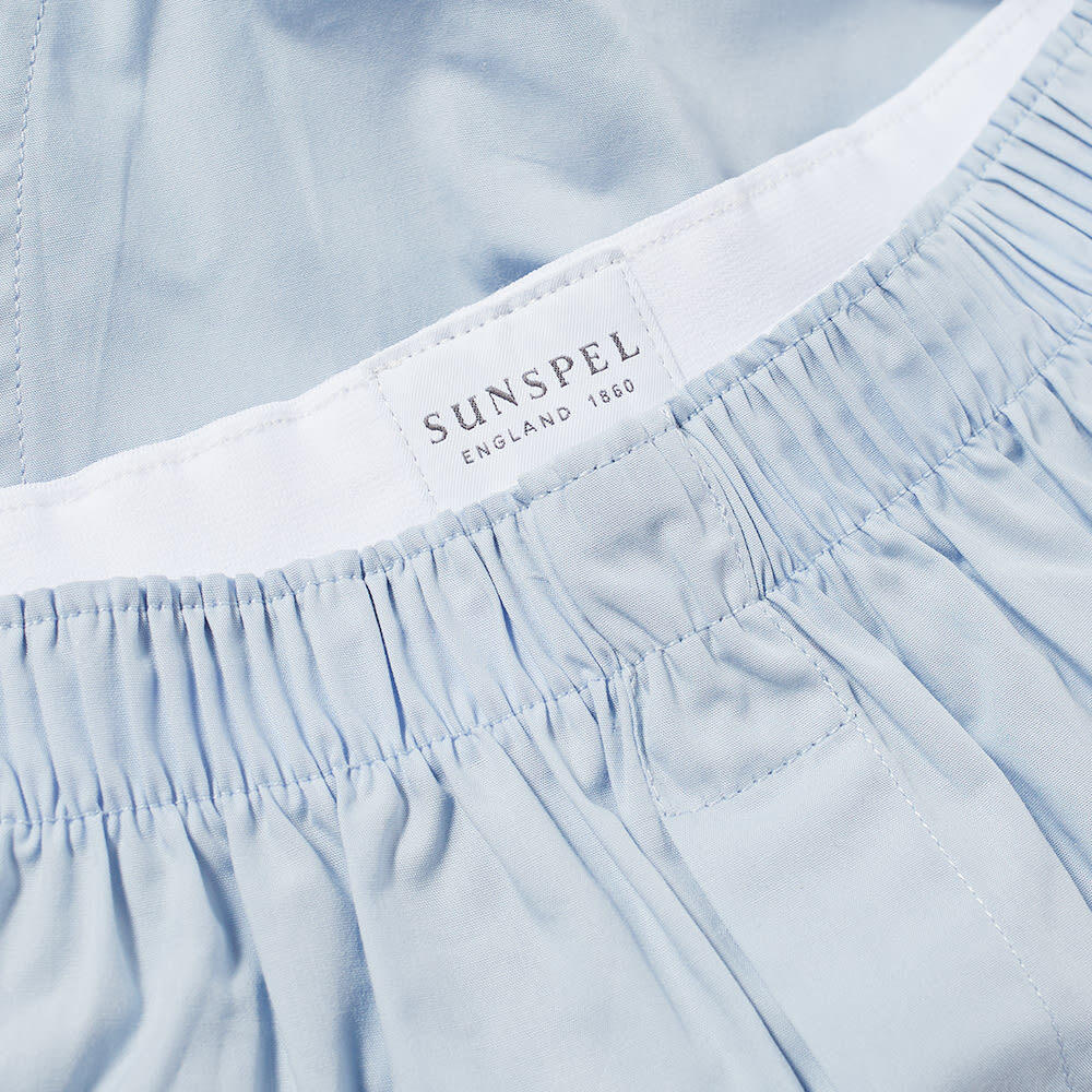 Sunspel Men's Classic Boxer Short in Plain Blue Sunspel