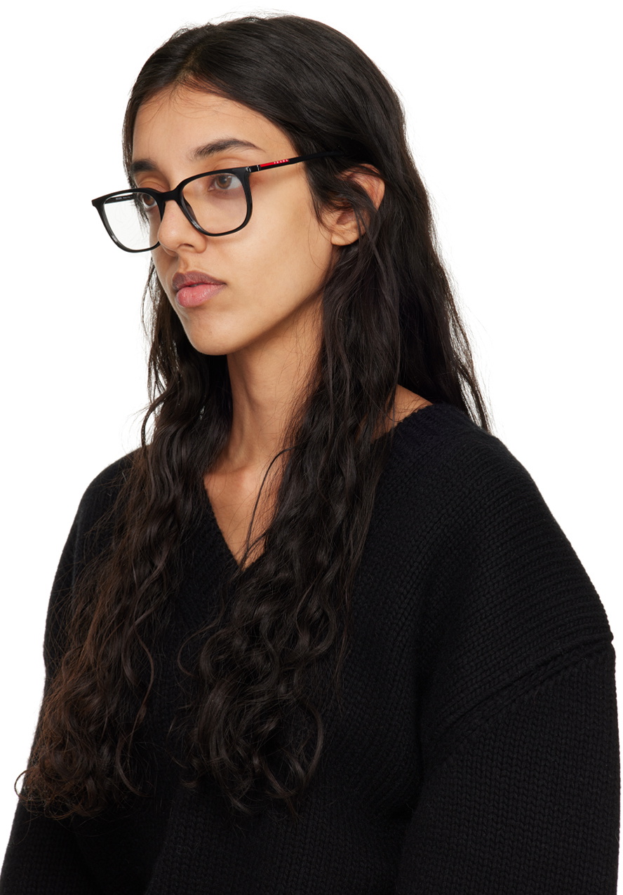 Prada Eyewear Black Retro Square Glasses Prada