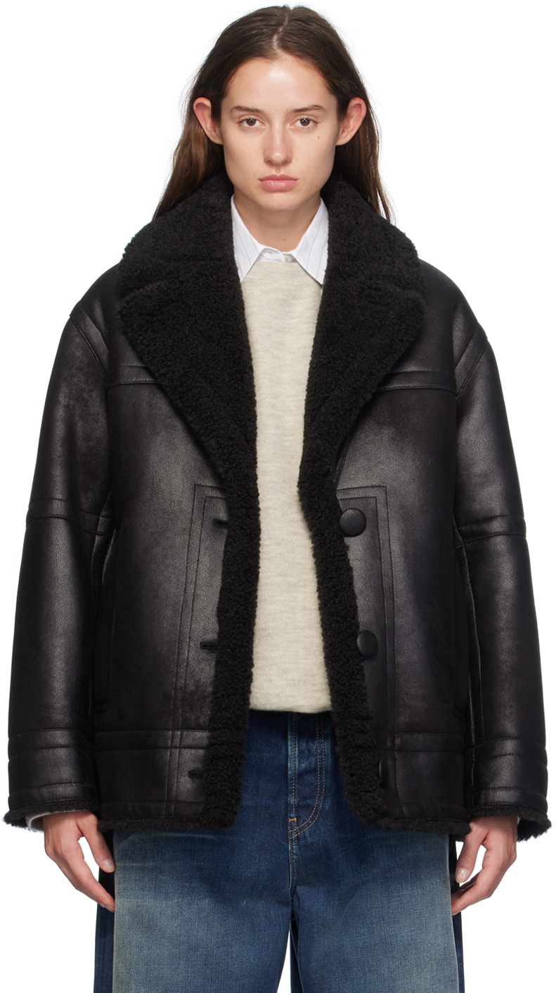 Stand Studio Black Louisa Faux-Leather Jacket Stand Studio