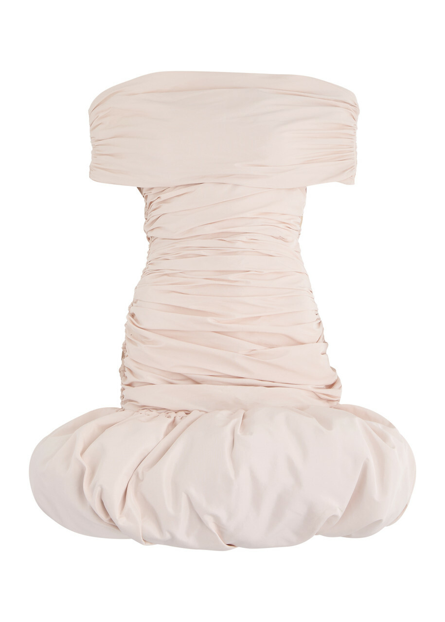 Coperni Ufo Off-the-shoulder Puffball Mini Dress Beige Coperni