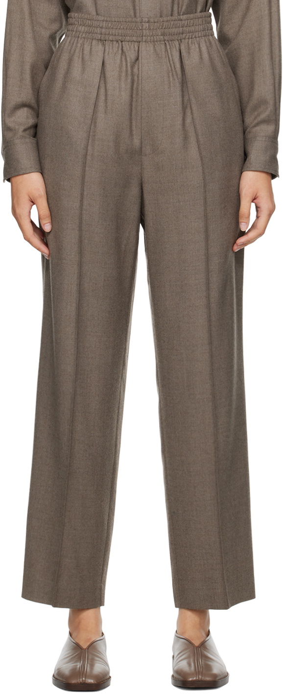 AURALEE Brown Super Light Trousers Auralee