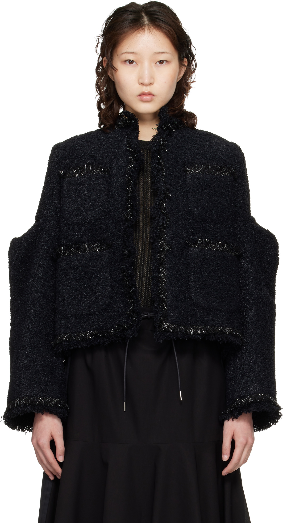 sacai Black Tweed Jacket Sacai
