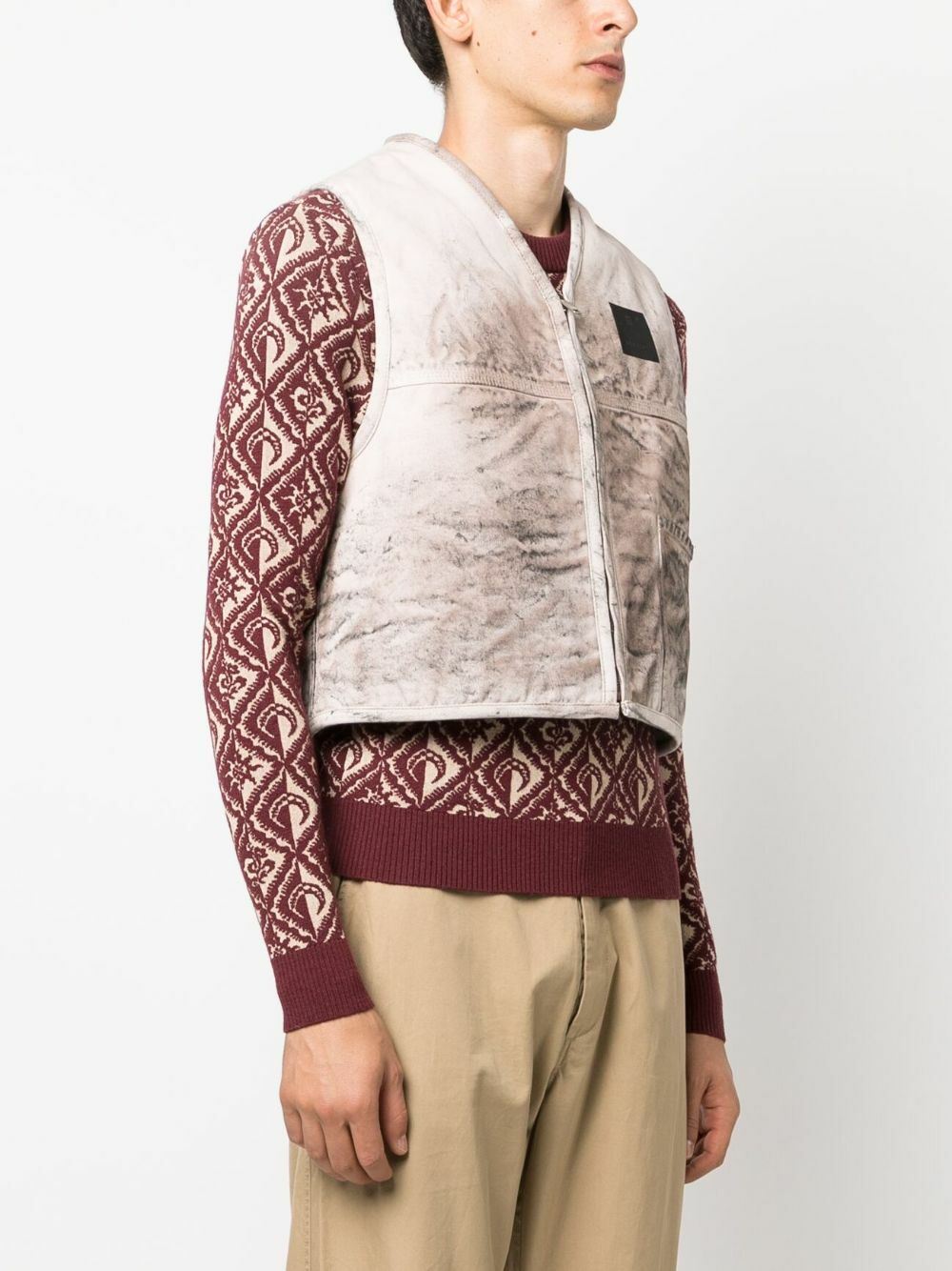 Givenchy Neutral Distressed Reversible Vest Givenchy